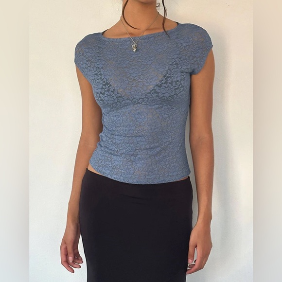 Motel Rocks | Tops | Motel Rocks Nova Top In Moonlight Blue Lace | Poshmark